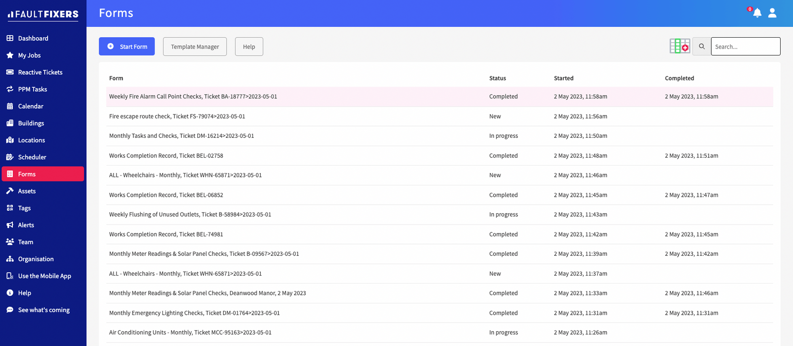 Digital Maintenance Checklists Faultfixers App